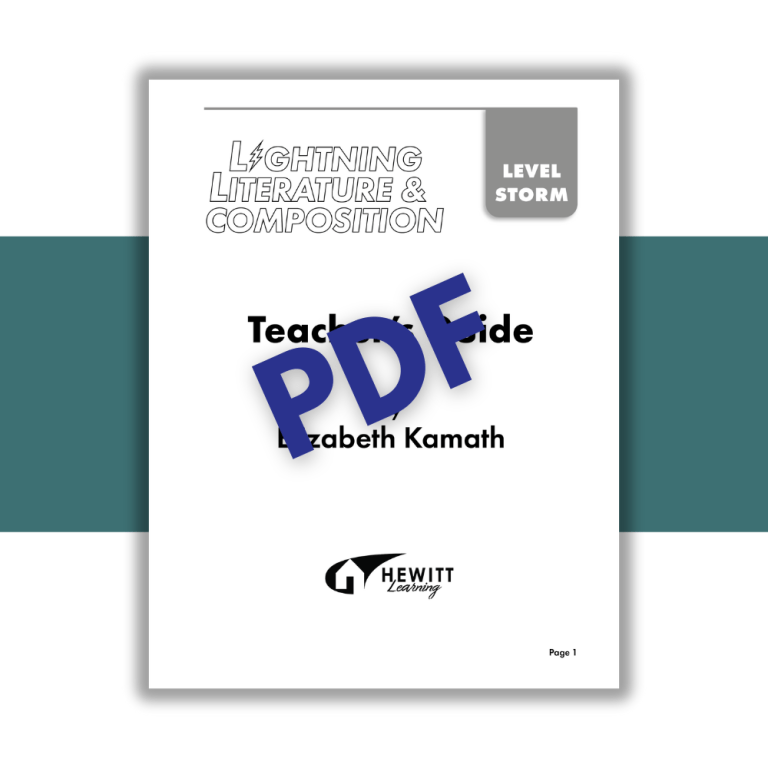 Lightning Lit–Level Storm Teacher Guide PDF – Hewitt Learning